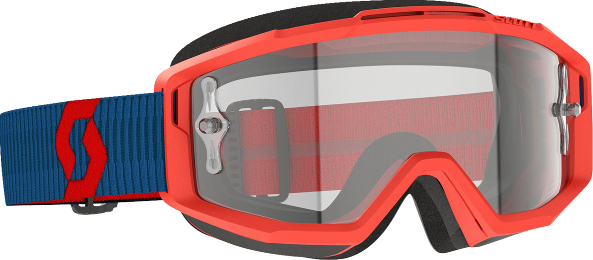 Split OTG Goggle - Dark Blue/Neon Red - Clear Works Lens – Motorcycle Depot