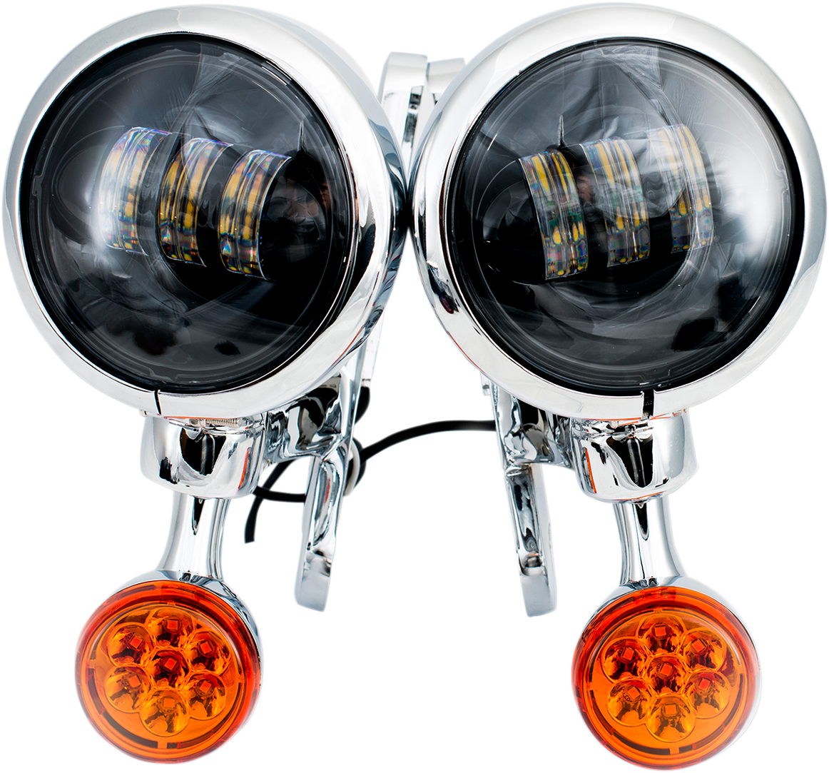LED Turn/Run Lights - 4-1/2\" - Chrome/Black 1994 - 2020 – Motorcycle Depot