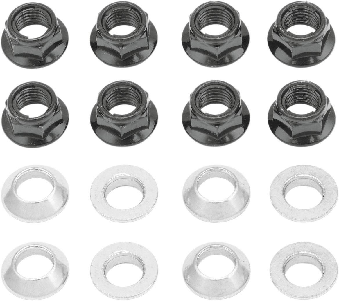 Flange Lug Nut - Locking - Silver - 8-Pack – Motorcycle Depot