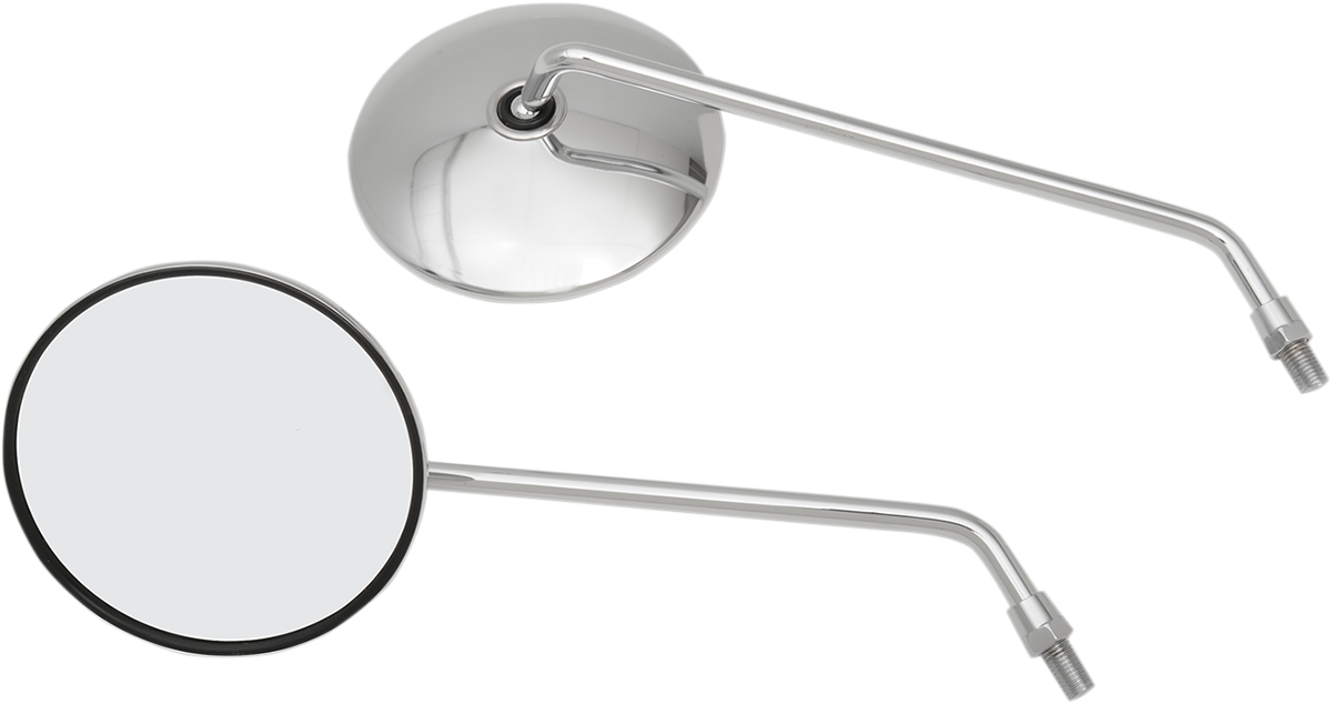 Mirrors - Classic - Universal - Side View - Round - Chrome - Left/Righ ...