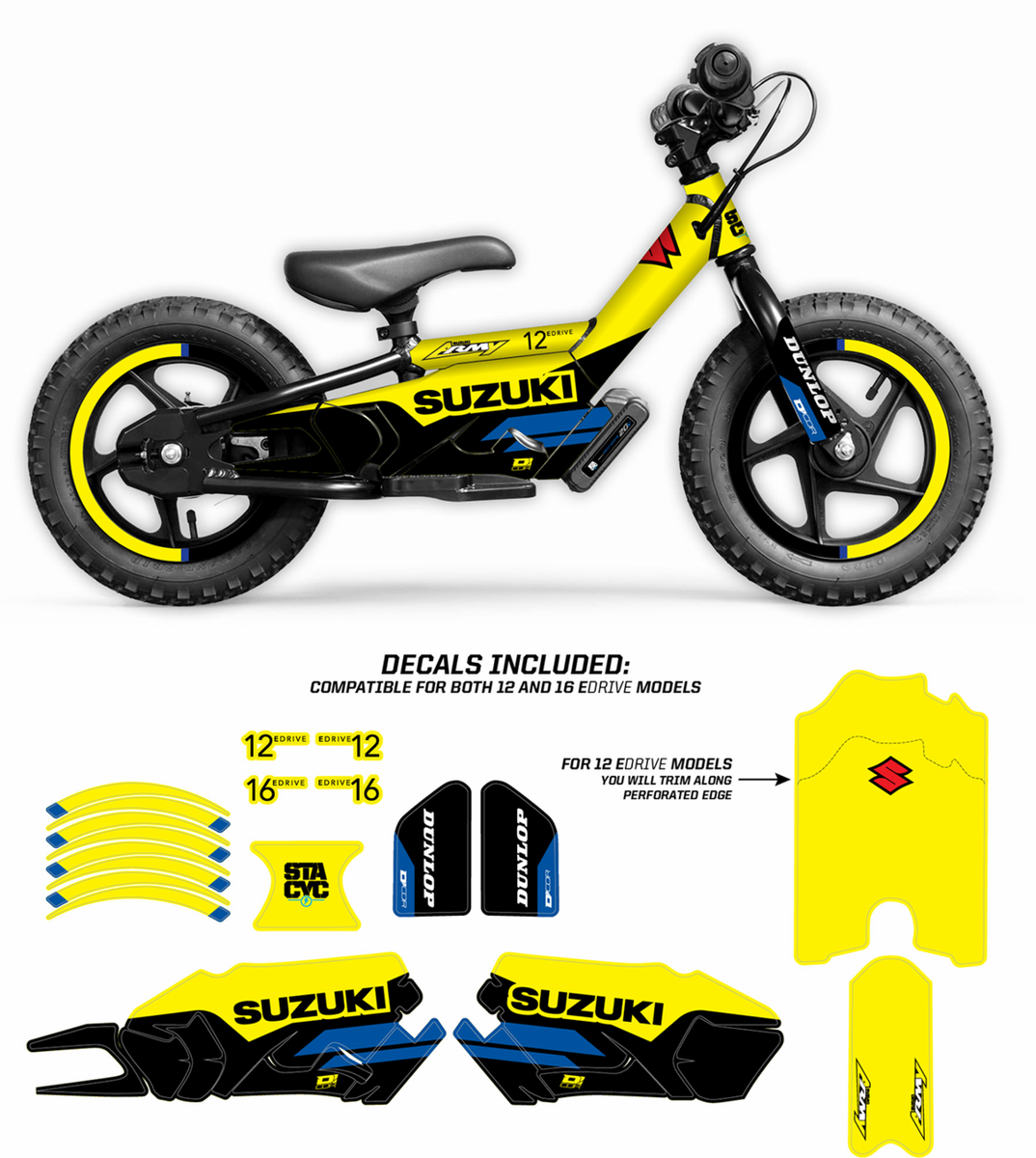 STACYC™ Stability Cycle Graphic Kit - 12\" & 16\" - Suzuki – Motorcycle ...
