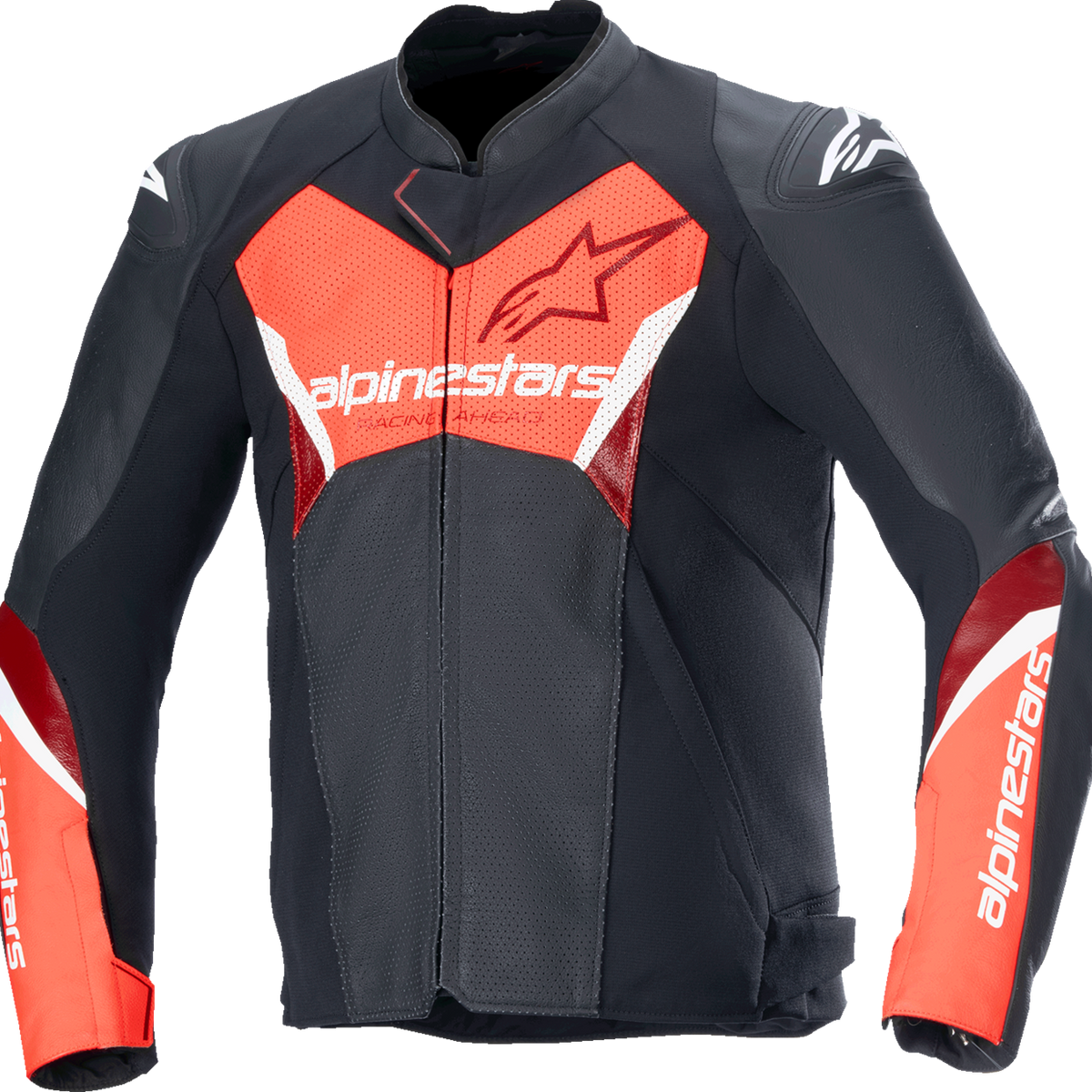 Faster v3 Airflow Leather Jacket - Black/Red Fluo - US 40 / EU 50 ...